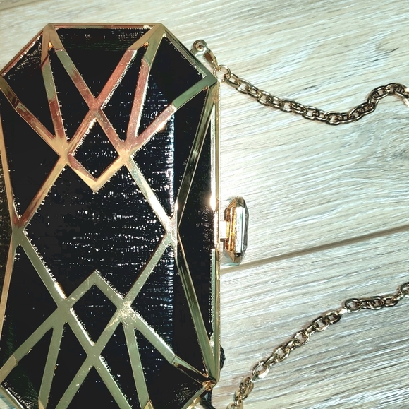 Urban Treasures | Bags | New Urban Treasures Black And Gold Hard Shell ...